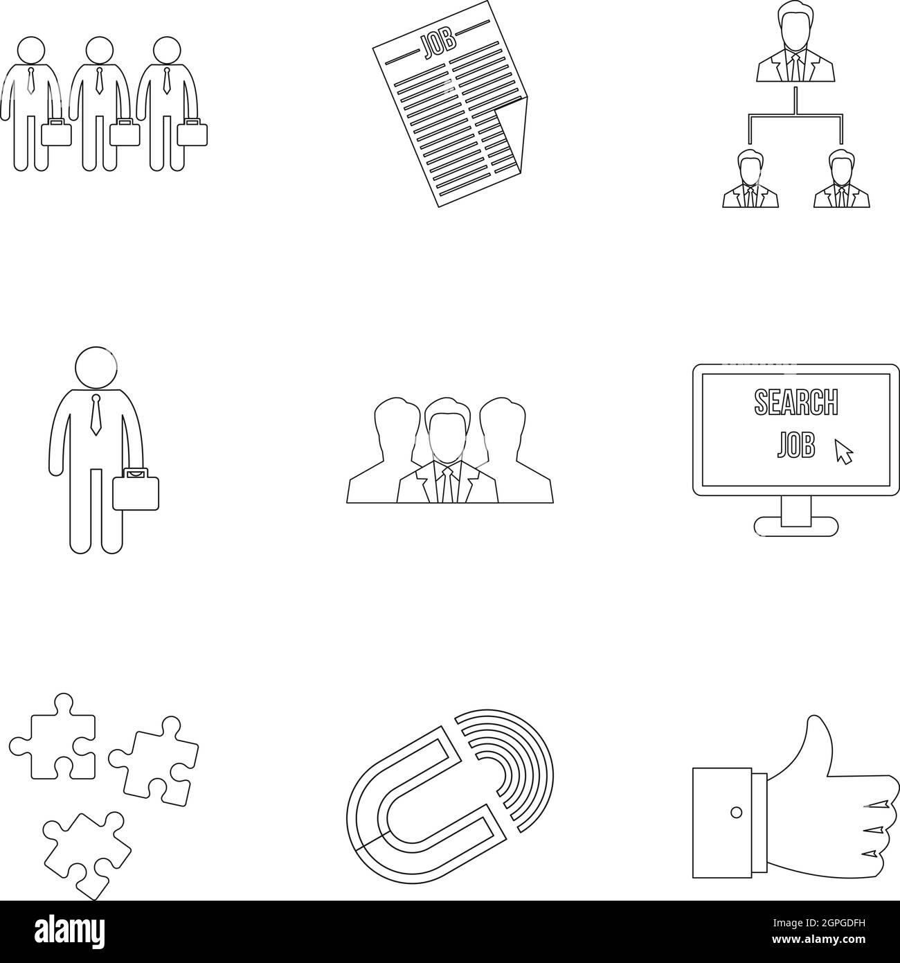Job icons Black and White Stock Photos & Images - Alamy