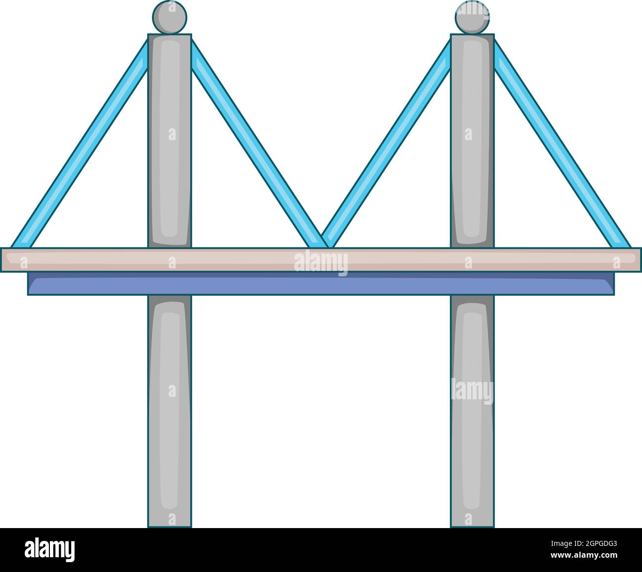 Bridge with iron supports icon, cartoon style Stock Vector Image & Art ...
