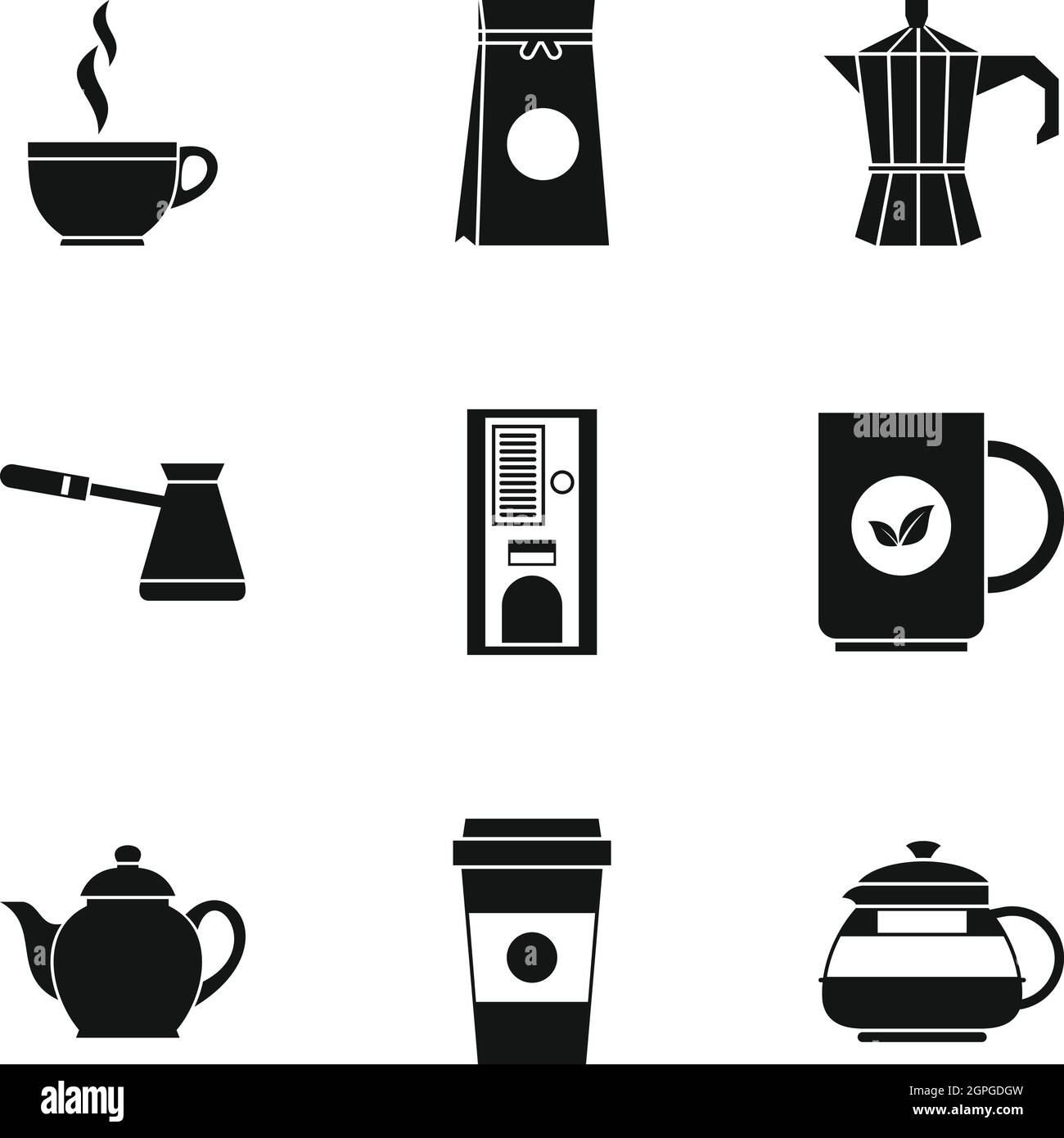 Food drinks illustration set Black and White Stock Photos & Images - Alamy