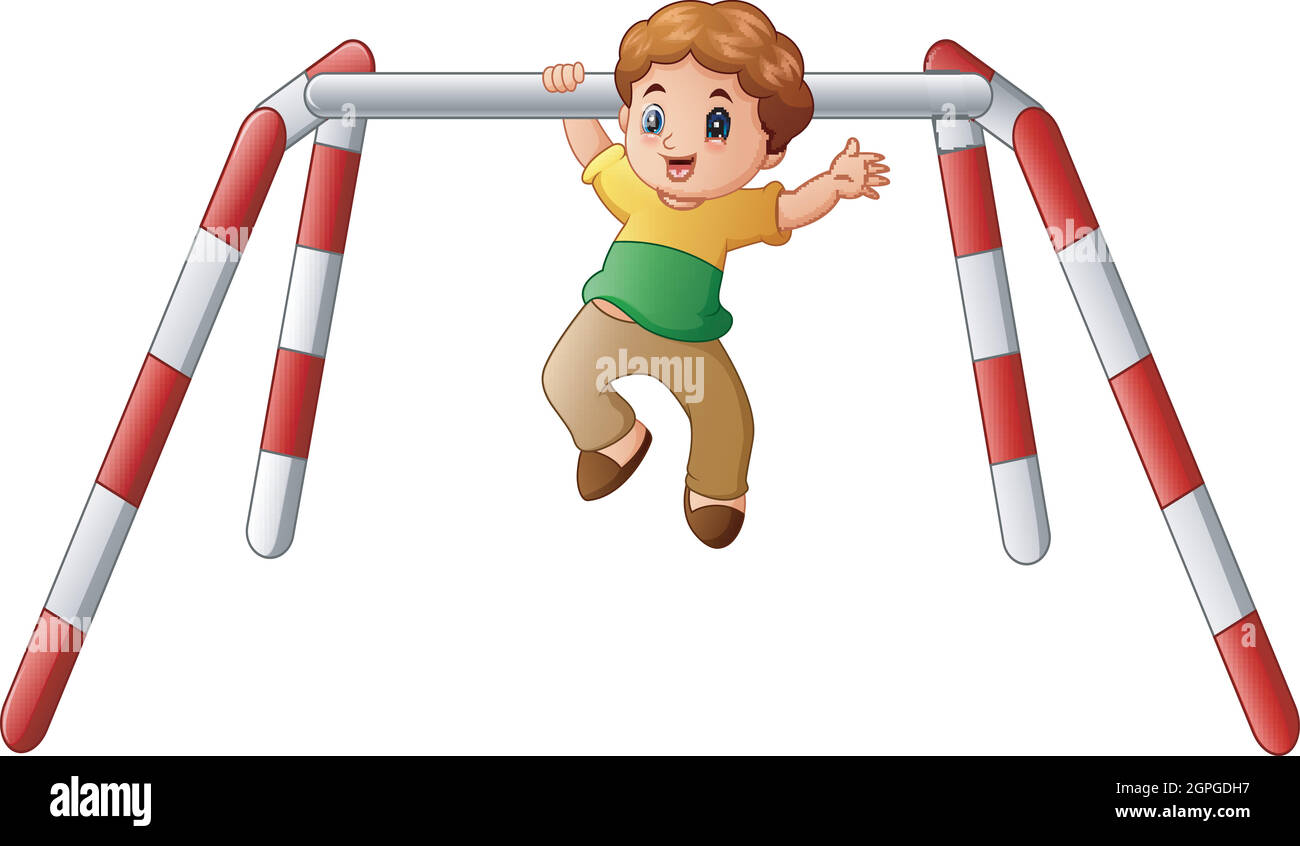 Little boy doing pull ups Stock Vector Image & Art - Alamy