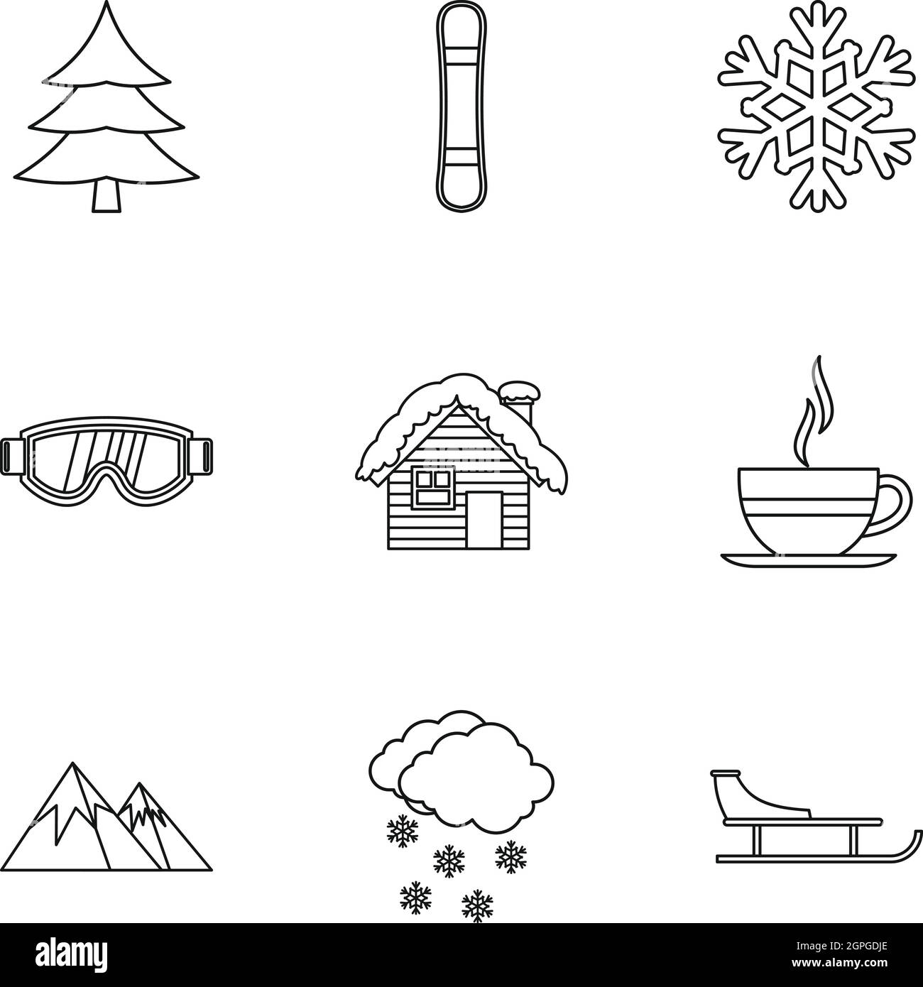 Season winter icons set, outline style Stock Vector Image & Art - Alamy