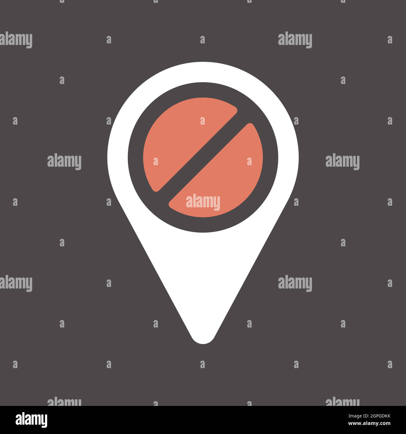 Forbidden pin map glyph icon. Map pointer Stock Vector Image & Art - Alamy
