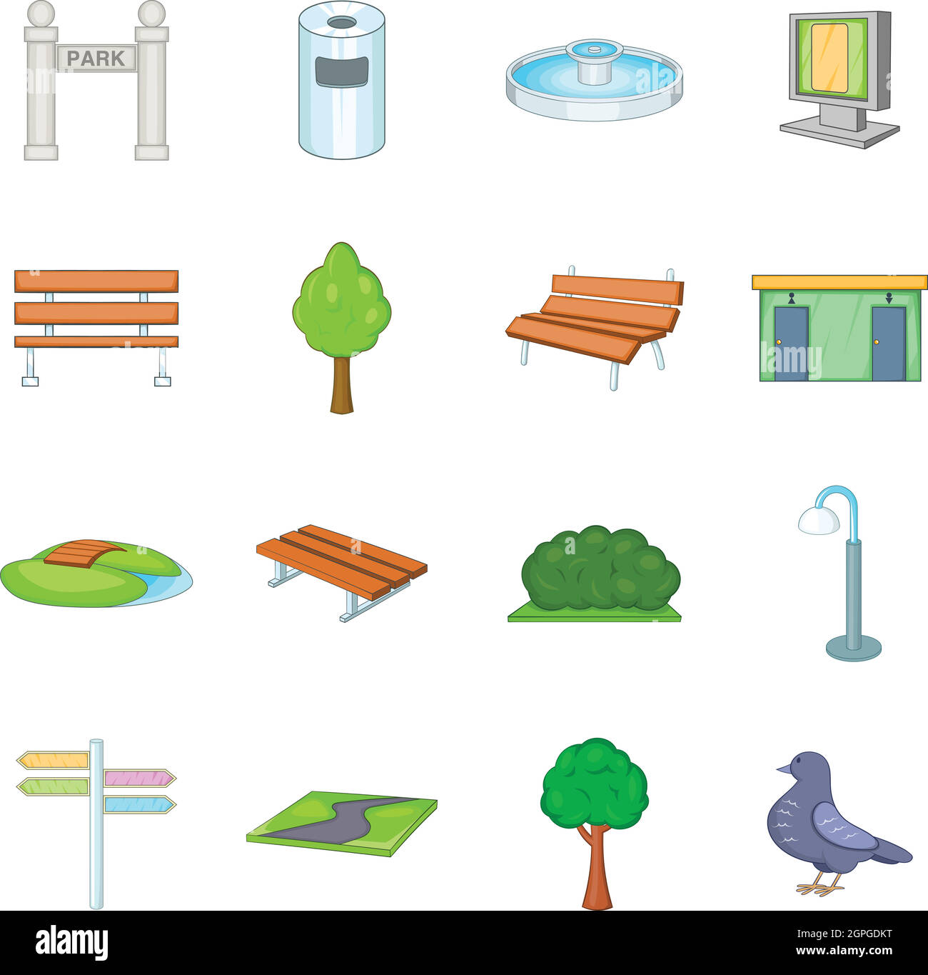 Park icons set, cartoon style Stock Vector Image & Art - Alamy