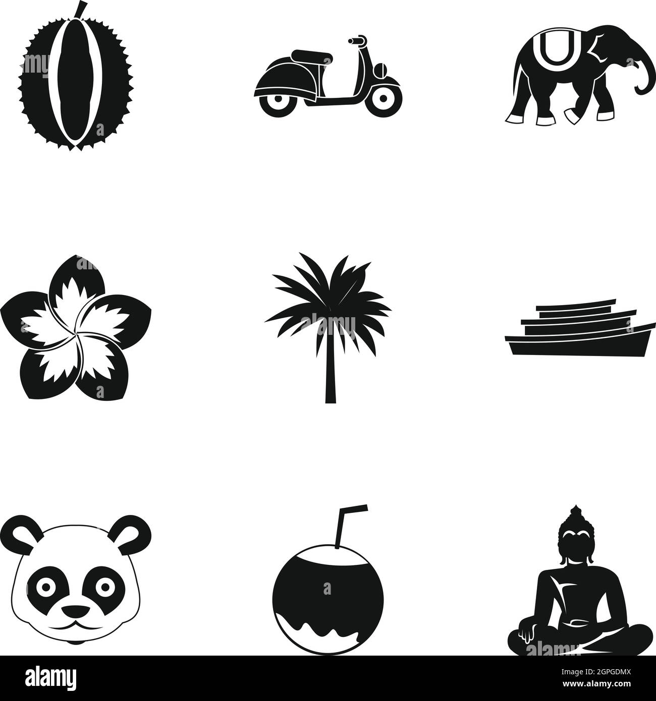 Country Thailand icons set, simple style Stock Vector Image & Art - Alamy
