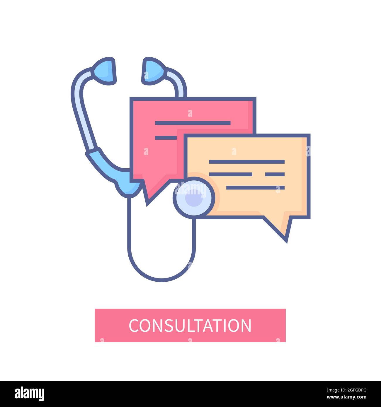 Consultation - modern colorful line design style icon on white ...