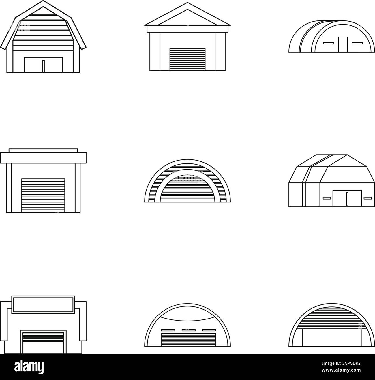 Types of garages icons set, outline style Stock Vector Image & Art - Alamy