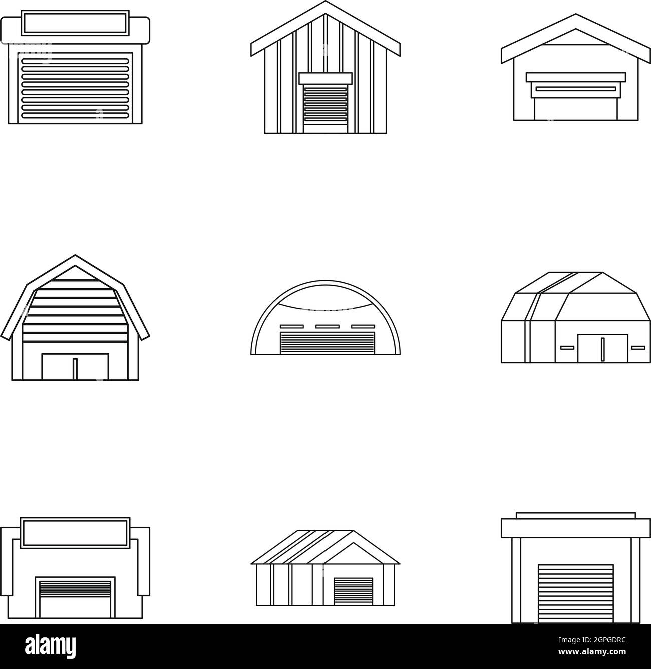 Warehouse icons set, outline style Stock Vector Image & Art - Alamy