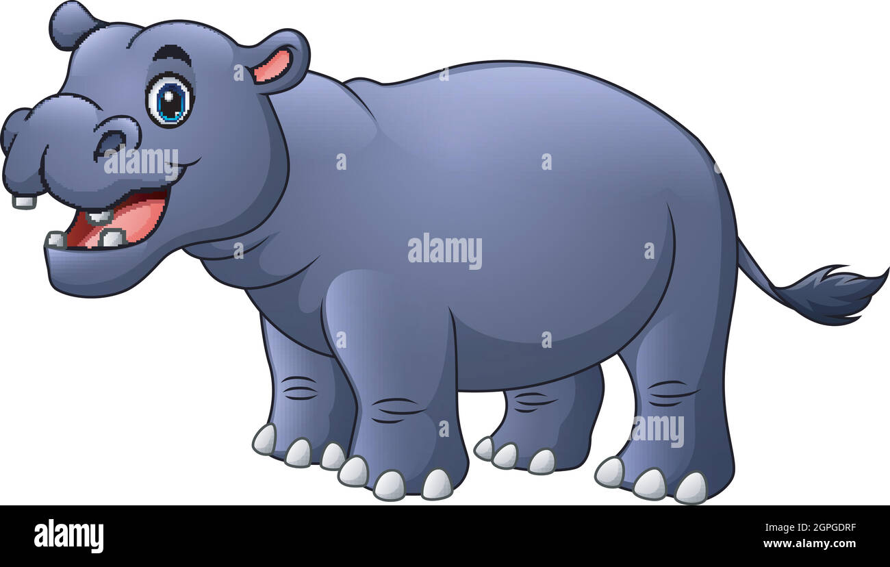Cute hippo cartoon Stock Vector Image & Art - Alamy