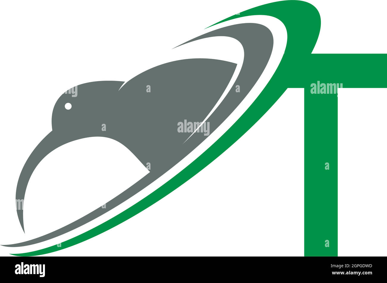 Letter T with kiwi bird logo icon design vector Stock Vector Image ...