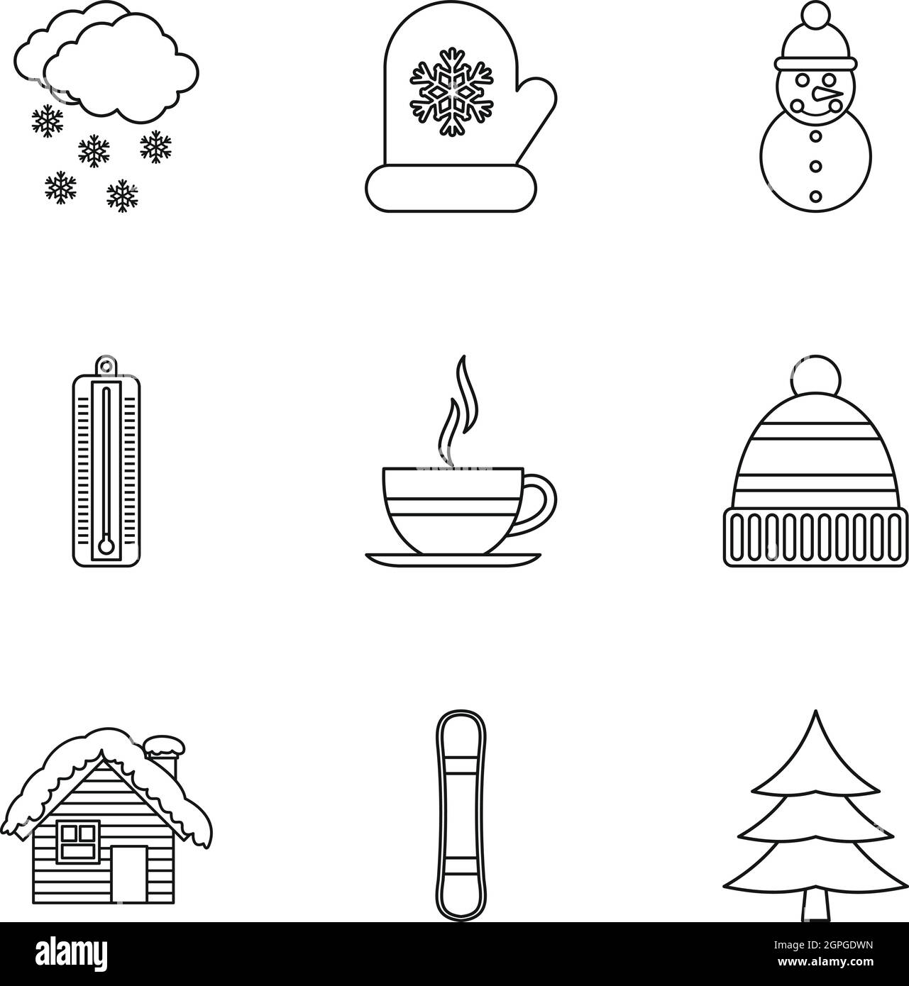 Winter frost icons set, outline style Stock Vector Image & Art - Alamy