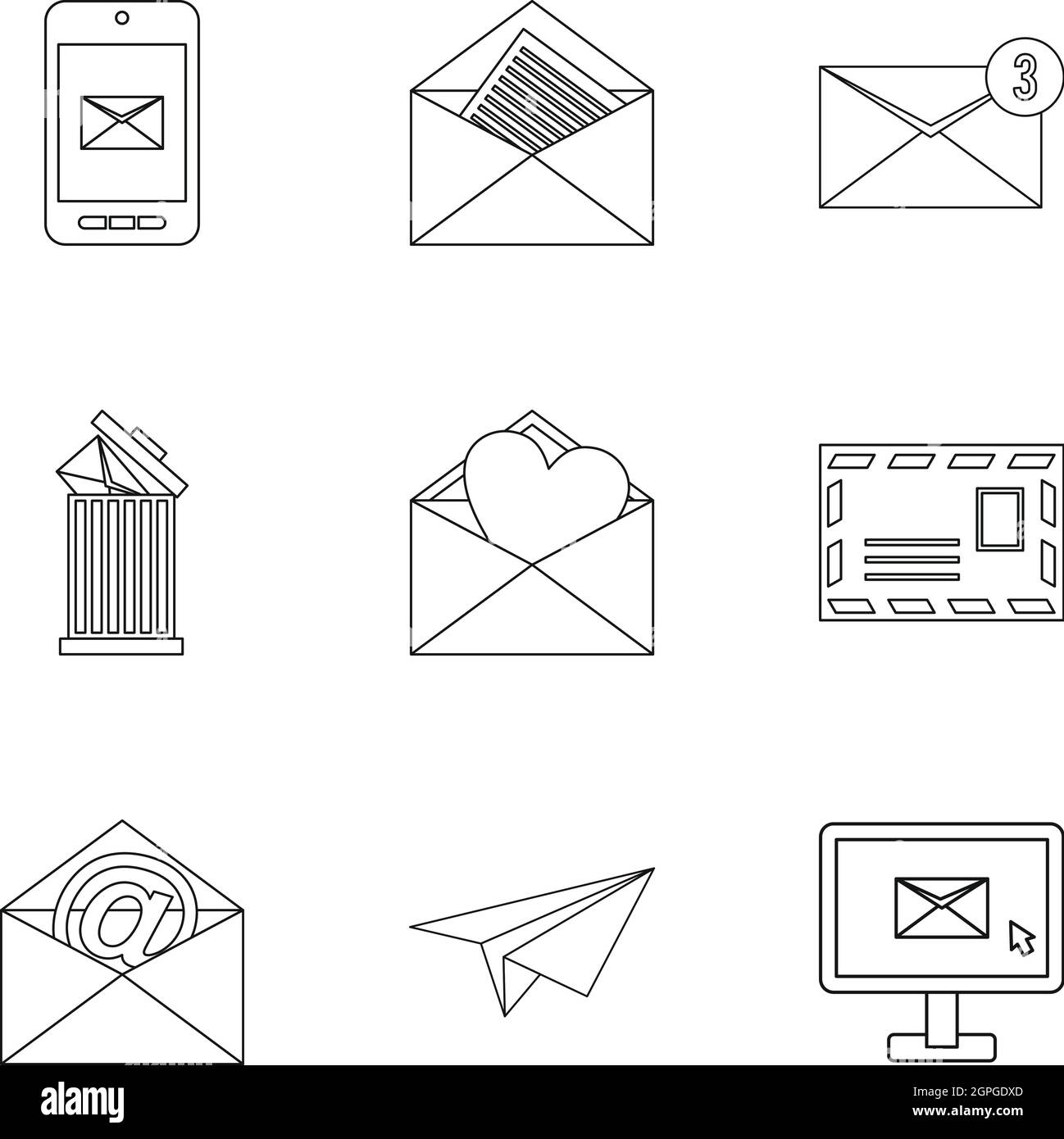 Communication via internet icons set Stock Vector Image & Art - Alamy