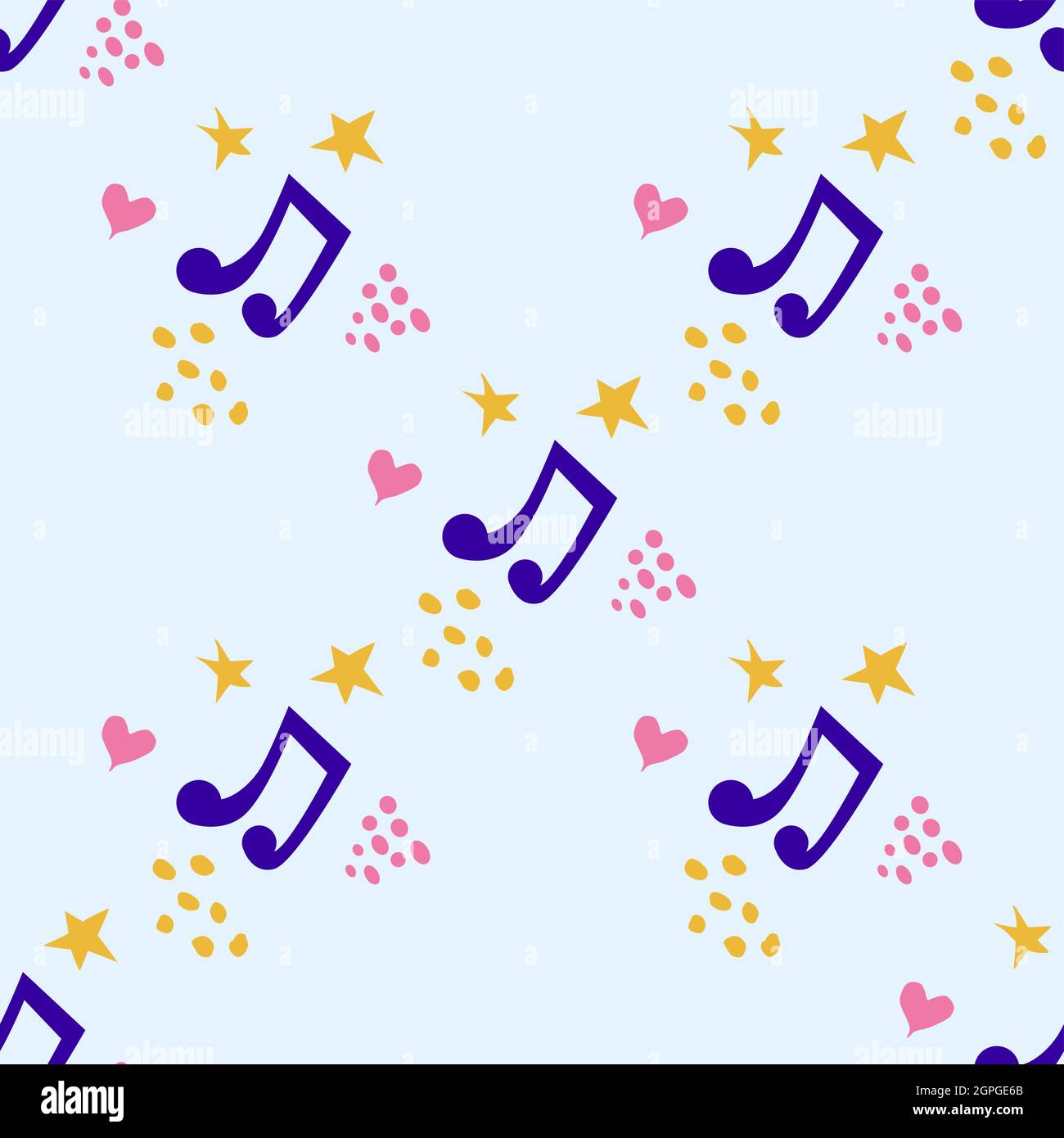 Cartoon cute doodles hand drawn Musical seamless pattern. Colorful ...