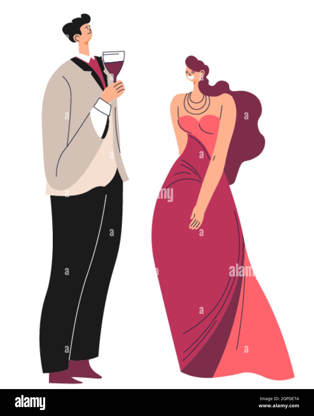 Rich people communicating, man and woman couple Stock Vector Image ...