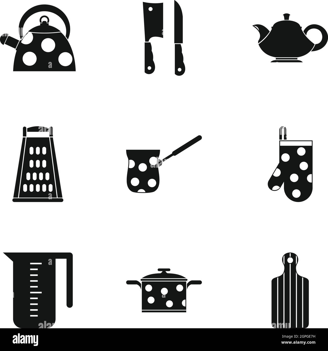 Dishes icons set, simple style Stock Vector Image & Art - Alamy