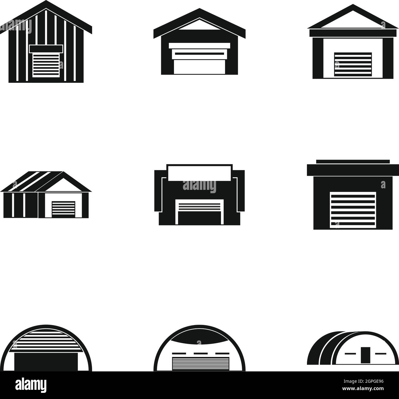 Types of garages icons set, simple style Stock Vector Image & Art - Alamy