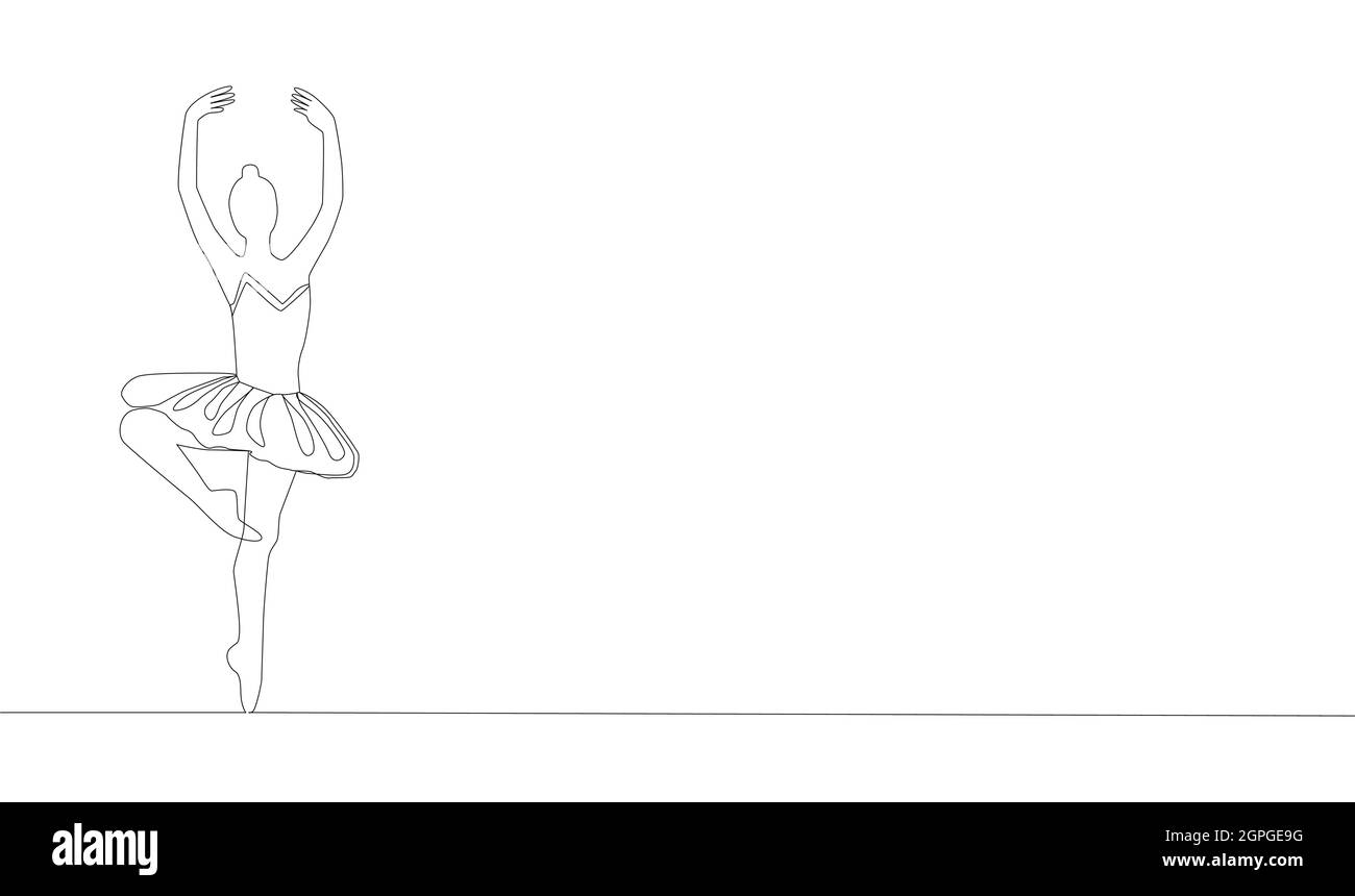 continuous line drawing of woman ballet dancer Stock Vector Image & Art ...
