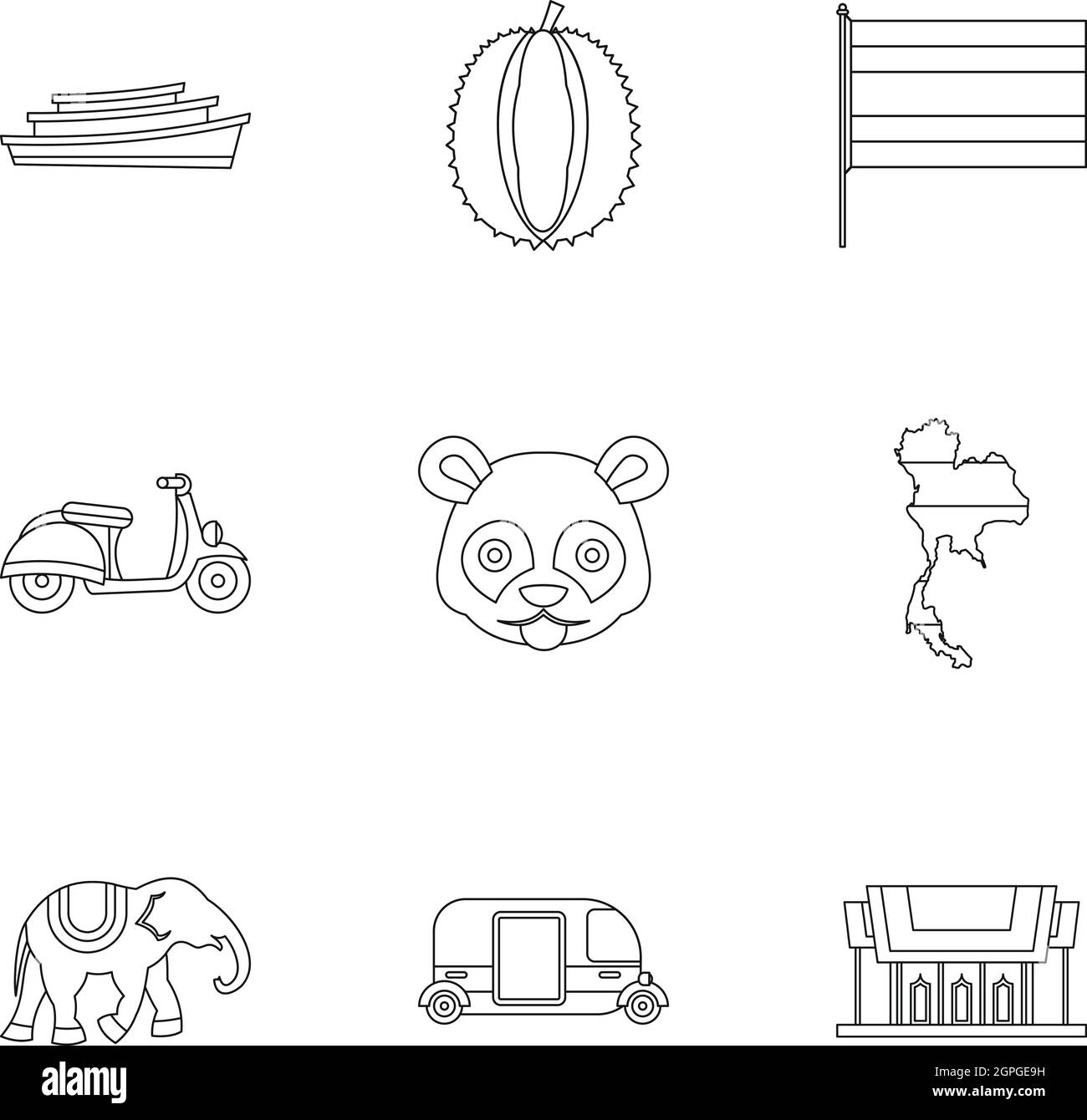 Panda outline Black and White Stock Photos & Images - Alamy