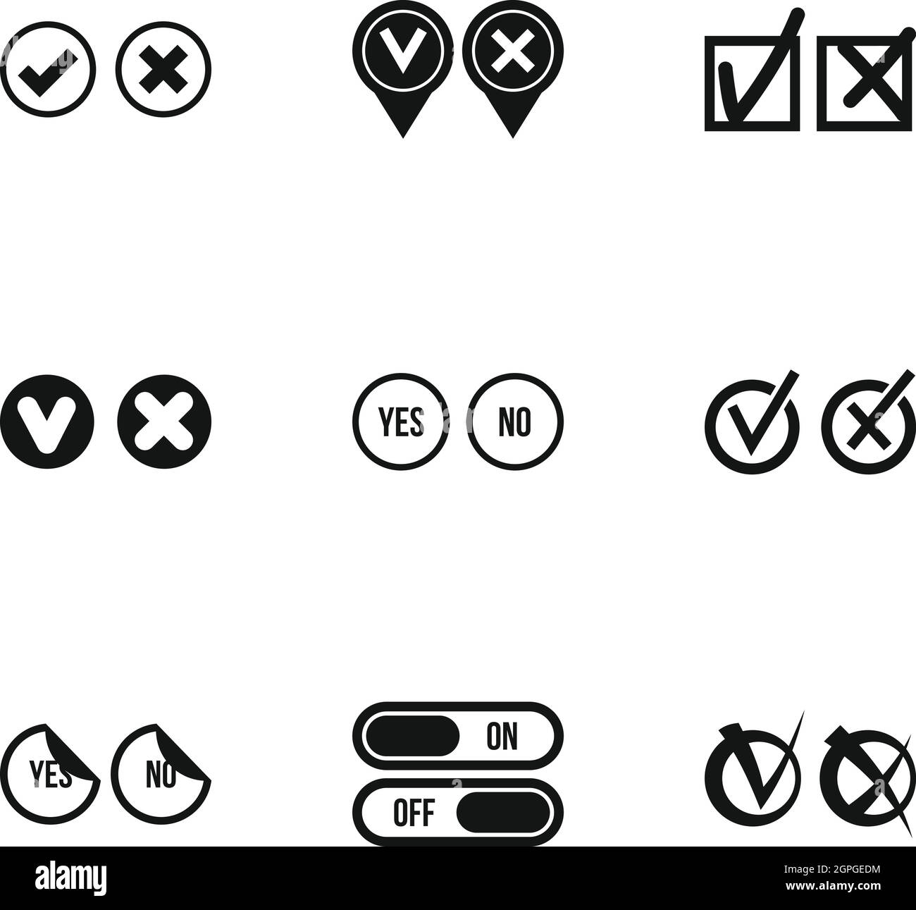 Yes no choice icons set, simple style Stock Vector Image & Art - Alamy