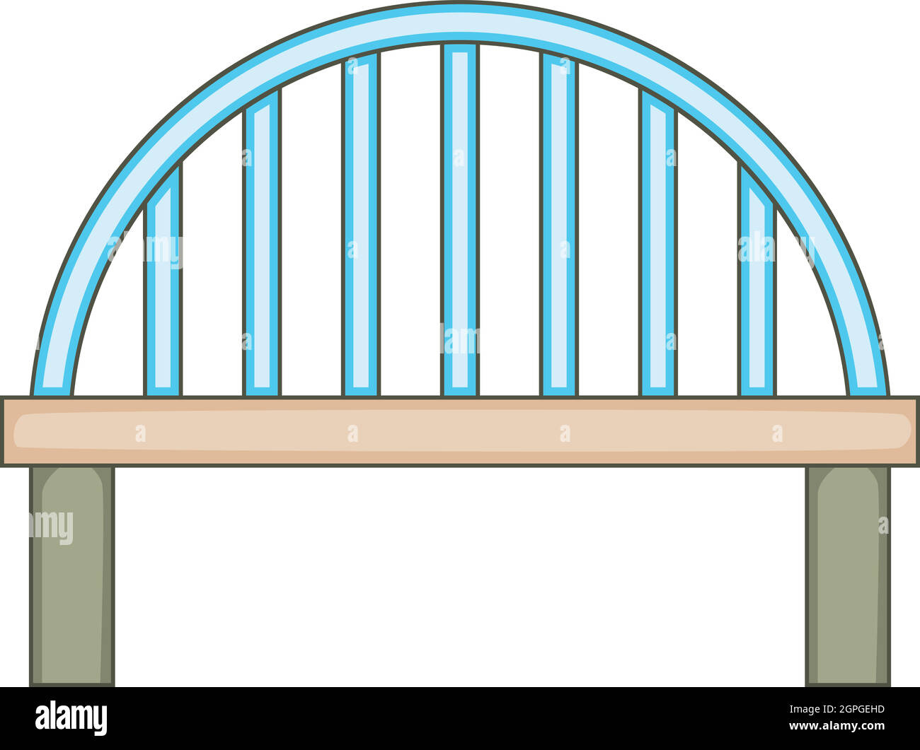 Bridge with round pillars icon, cartoon style Stock Vector Image & Art ...