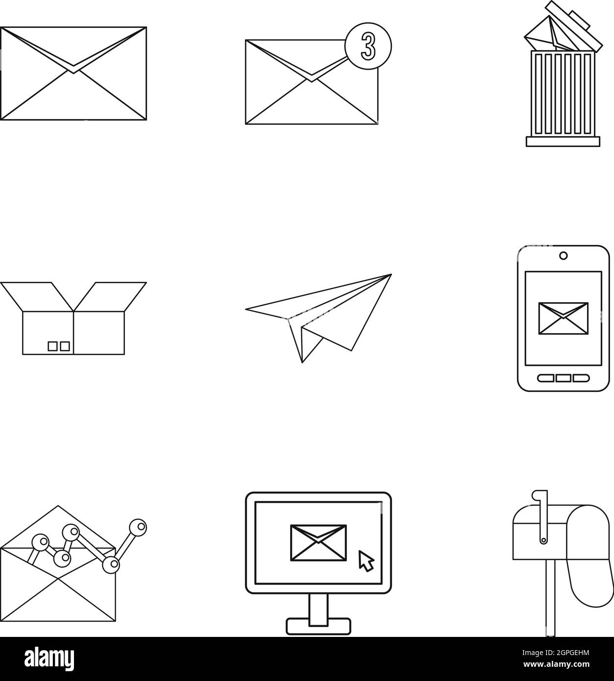 Communication icons set, outline style Stock Vector Image & Art - Alamy