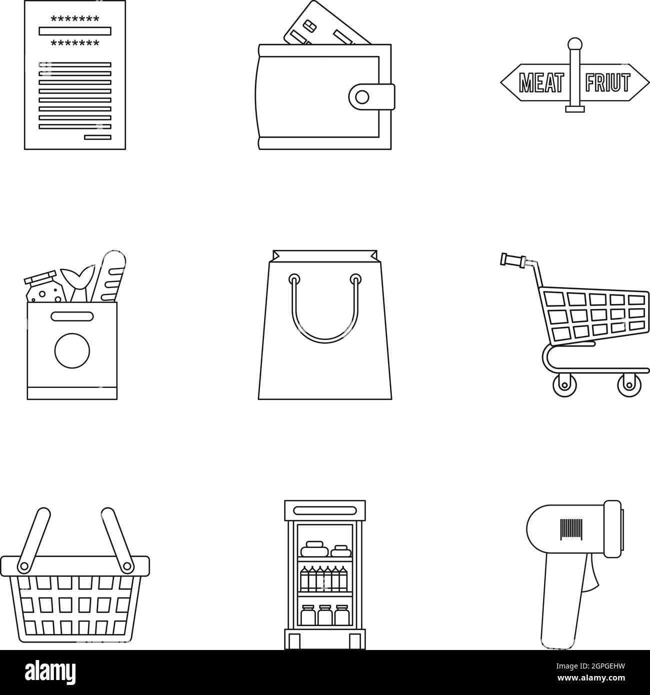 Store icons set, outline style Stock Vector Image & Art - Alamy