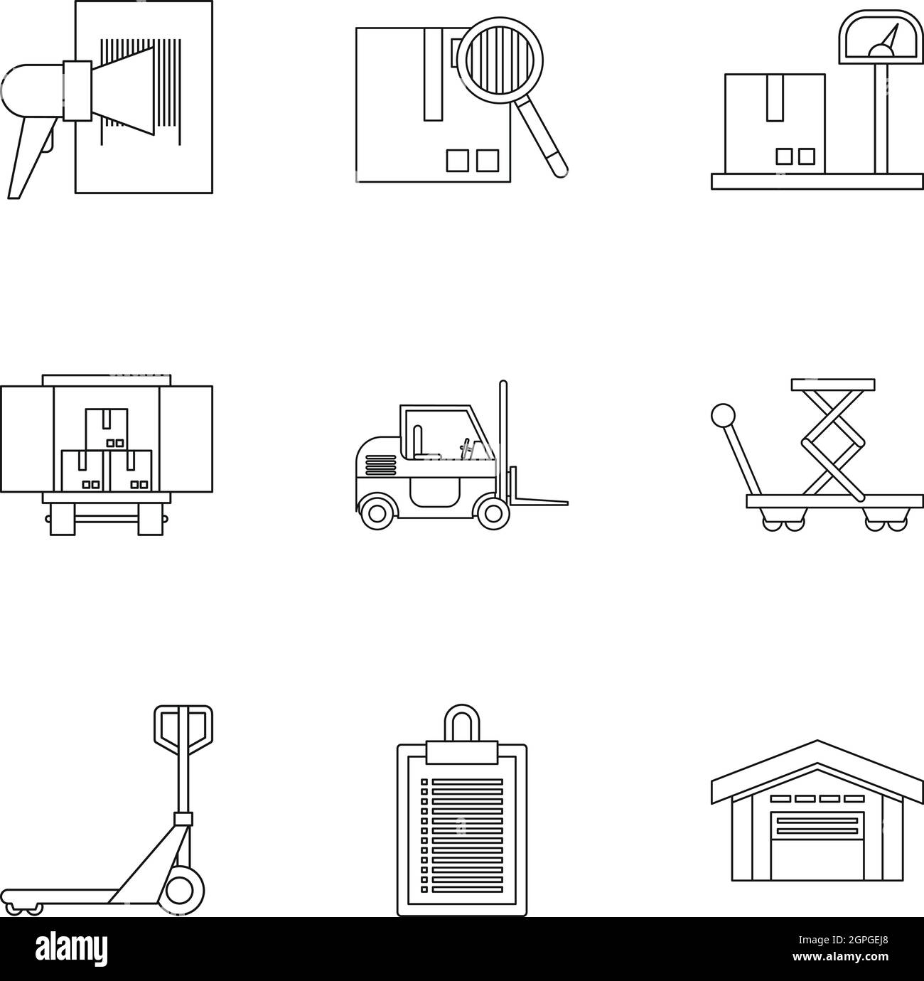 Store icons set, outline style Stock Vector Image & Art - Alamy