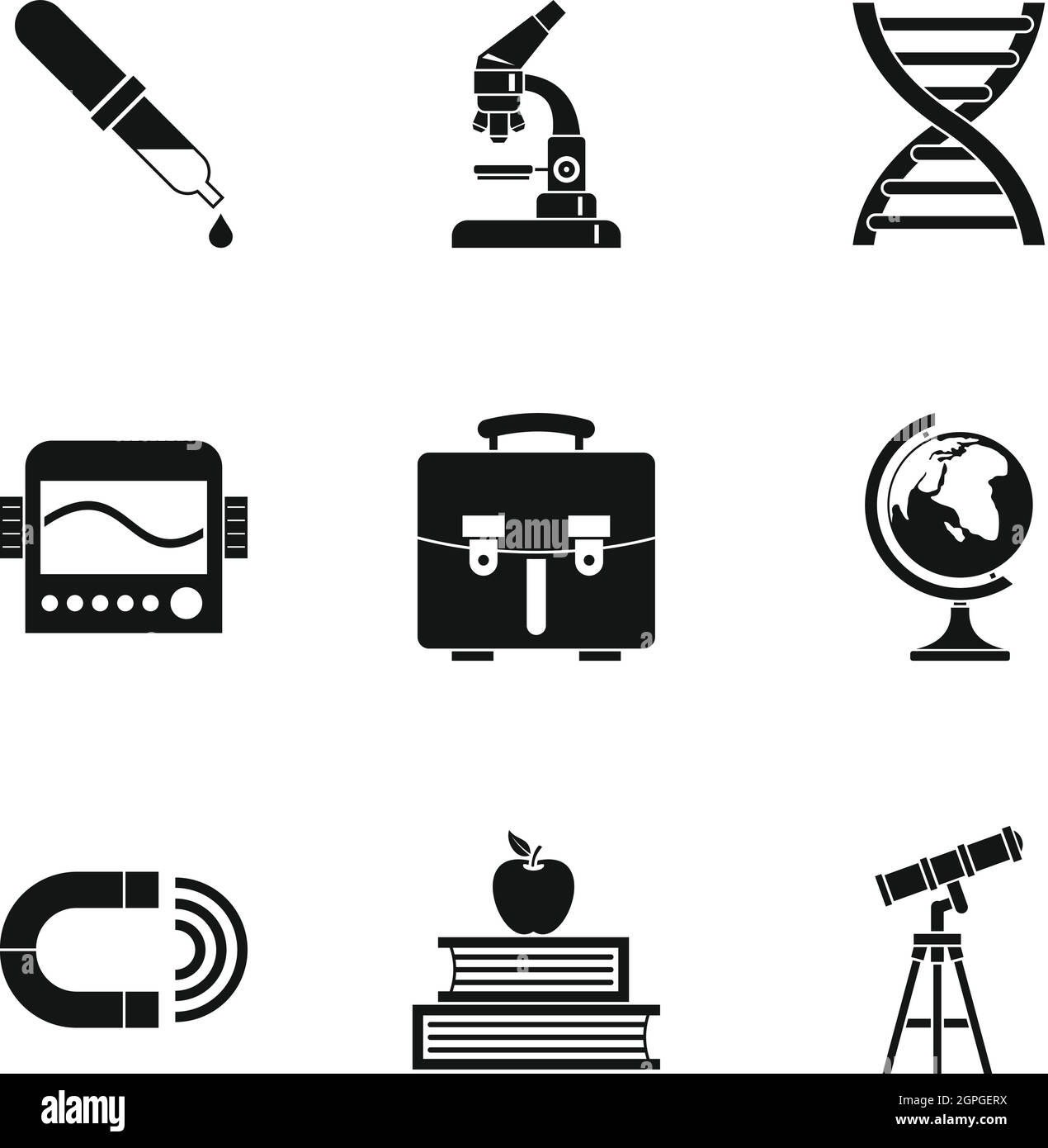 Science icons set, simple style Stock Vector Image & Art - Alamy