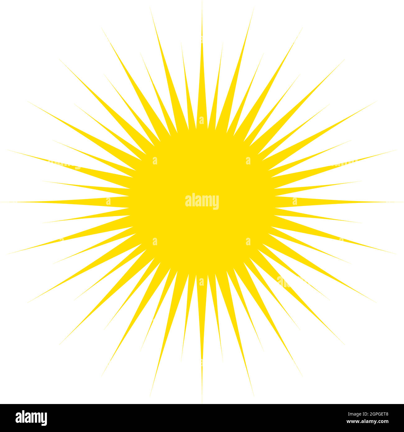 Spiky Sun or Sunshine symbol vector on a white isolated background ...