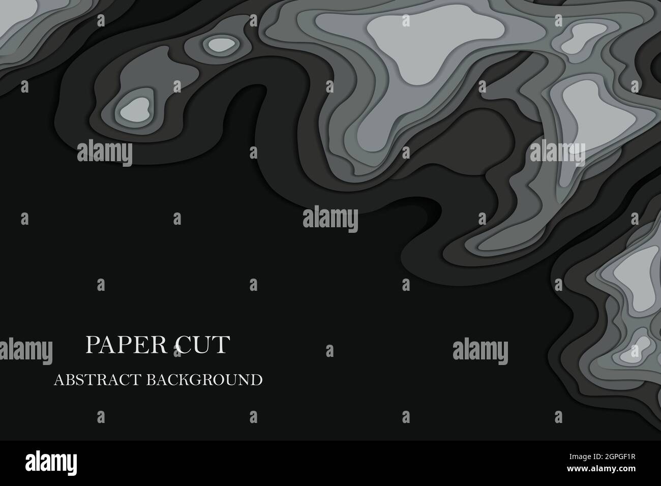 Topographic map concept or smooth origami layers paper cut layout.Map ...