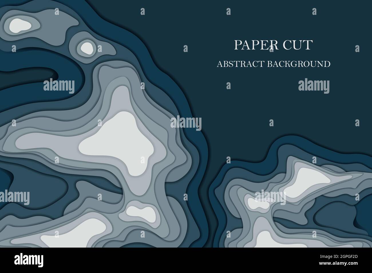 Topographic map concept or smooth origami layers paper cut layout.Map ...
