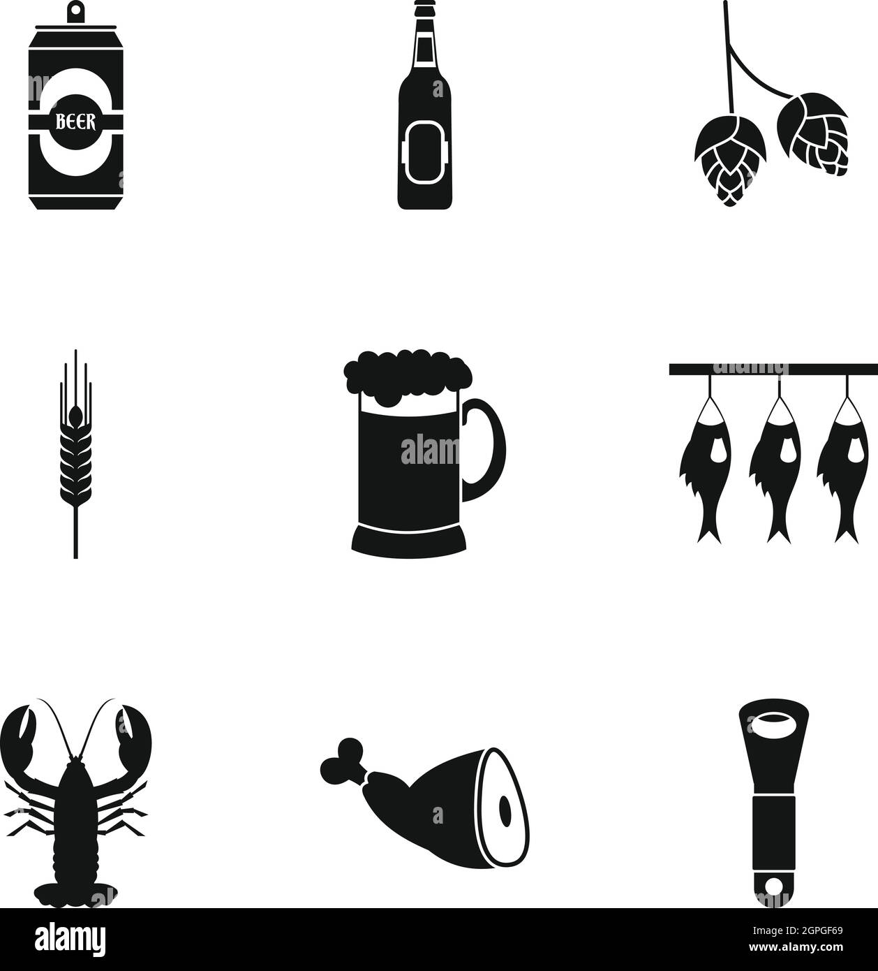Pub icons set, simple style Stock Vector Image & Art - Alamy