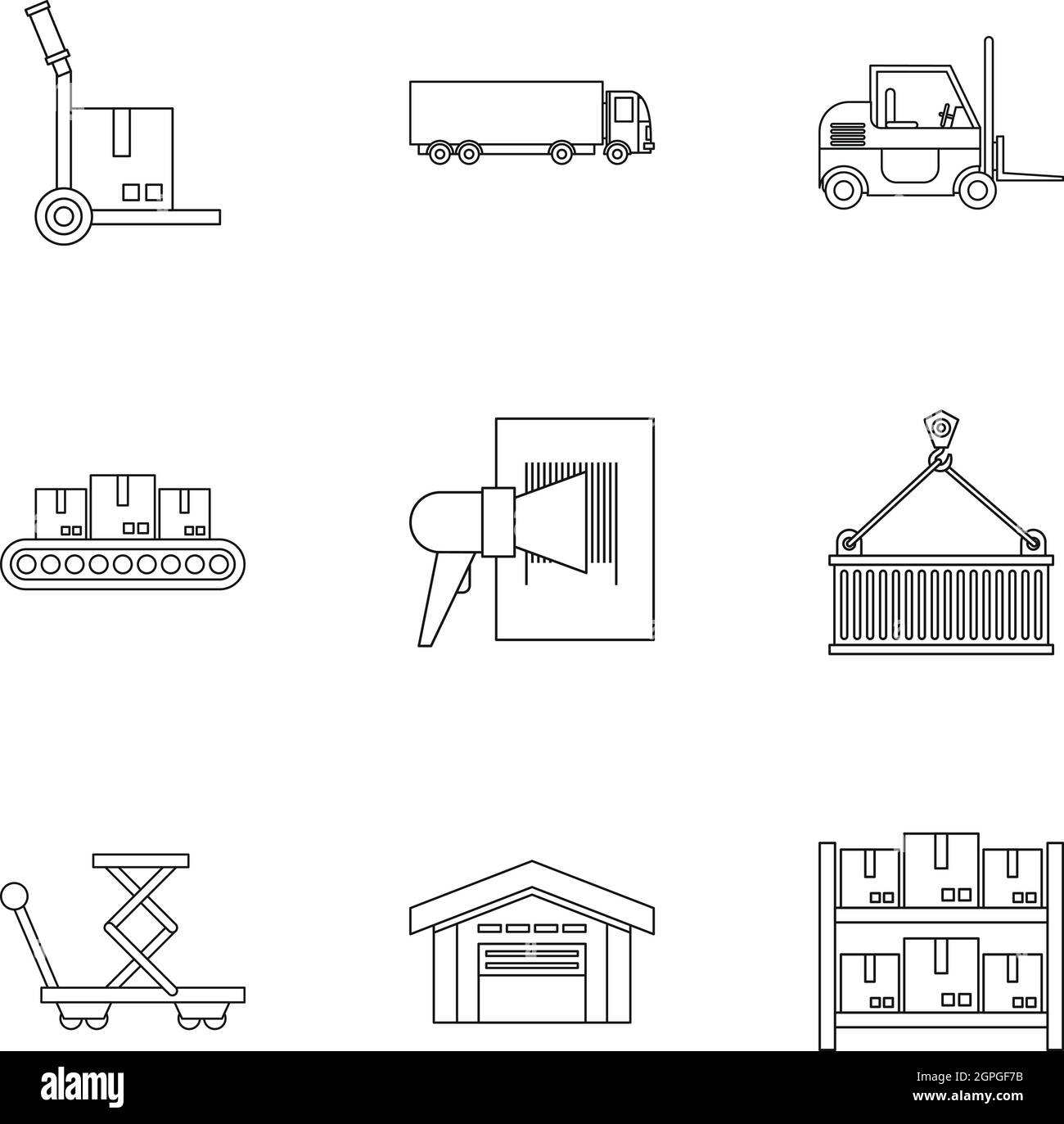 Shipping icons set, outline style Stock Vector Image & Art - Alamy