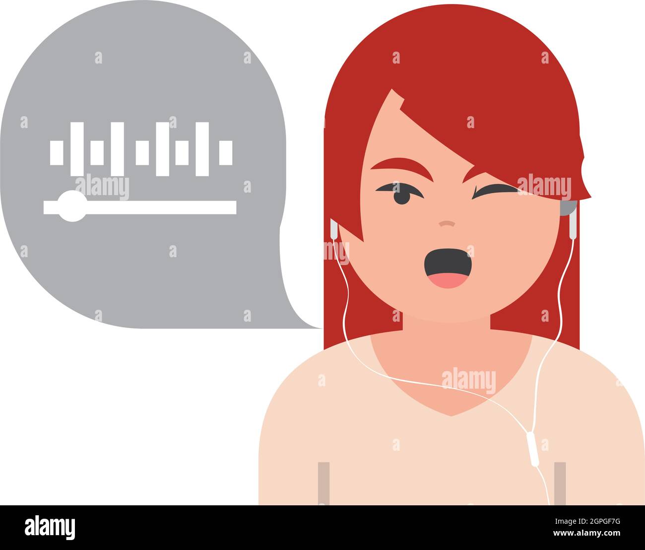 Girl music listen headphones Stock Vector Images - Alamy