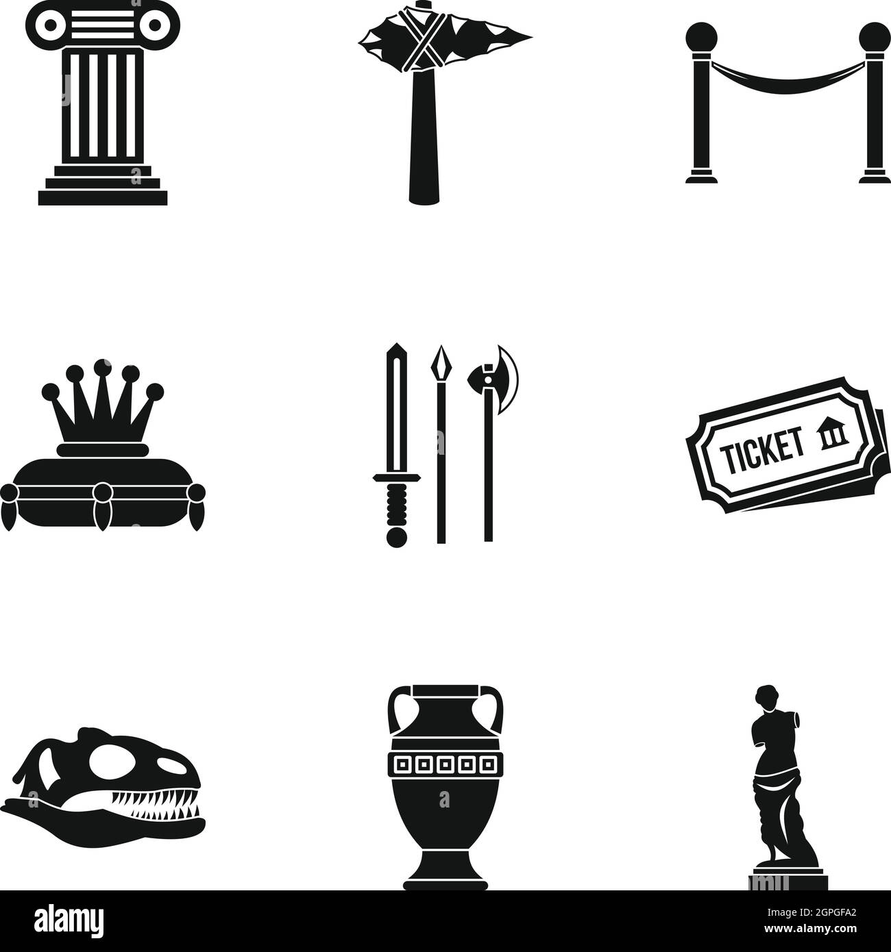 Historical Museum Icons Set Simple Style Stock Vector Image And Art Alamy