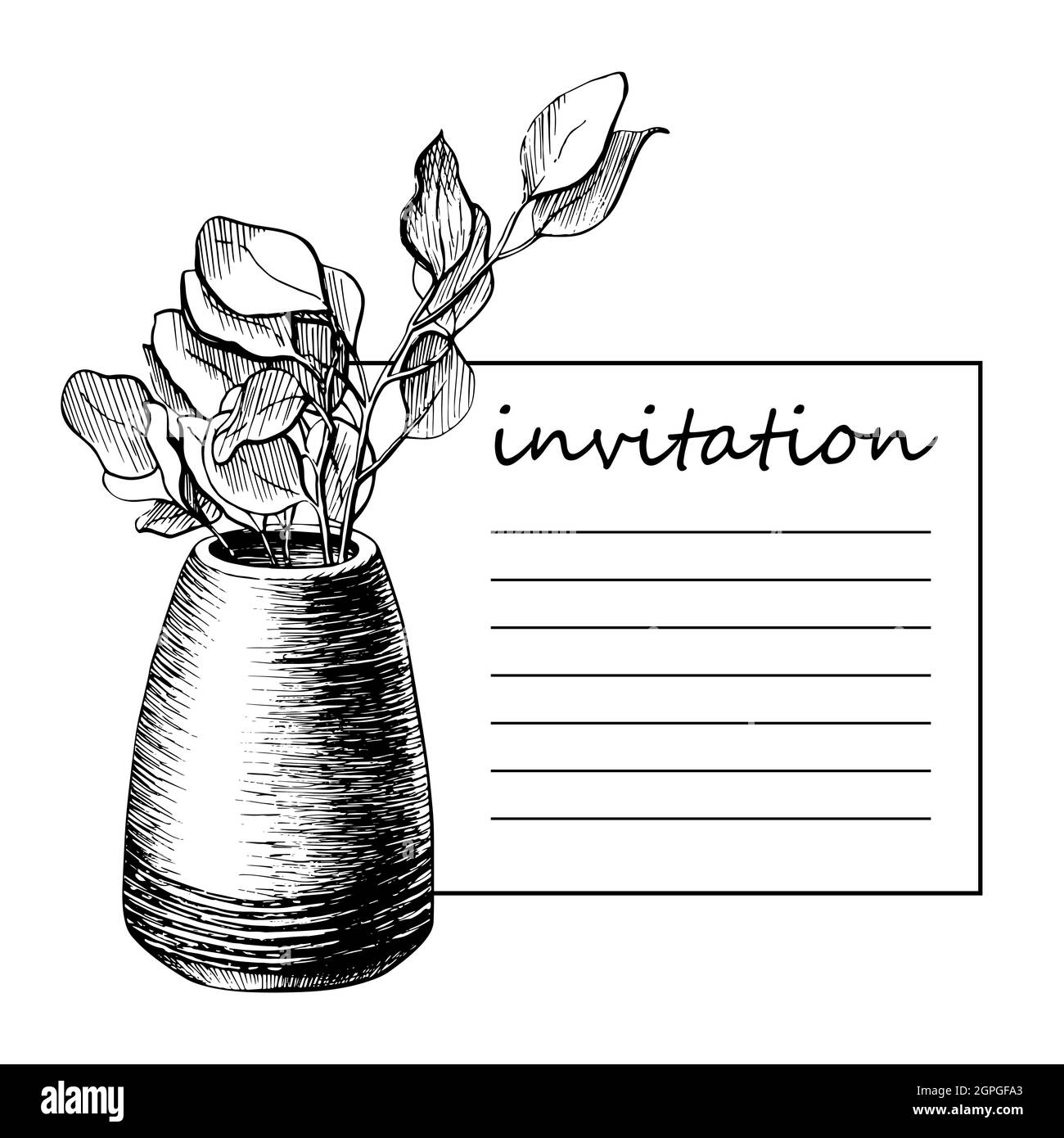 Floral frame sketchy Stock Vector Images - Alamy