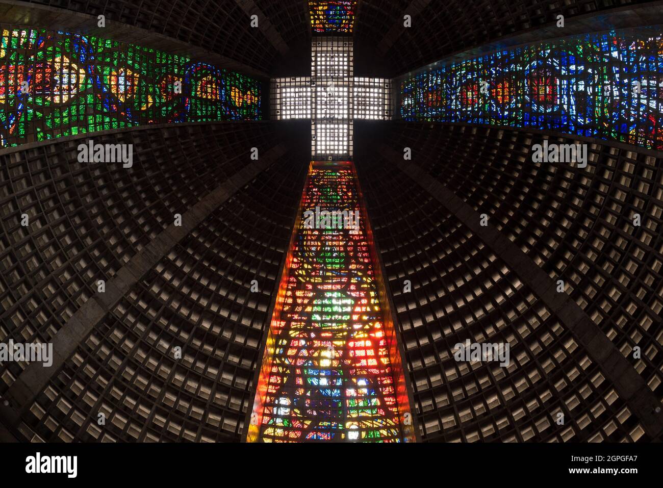 Architecture Detail of Metropolitan Cathedral in Rio de Janeiro Stock ...