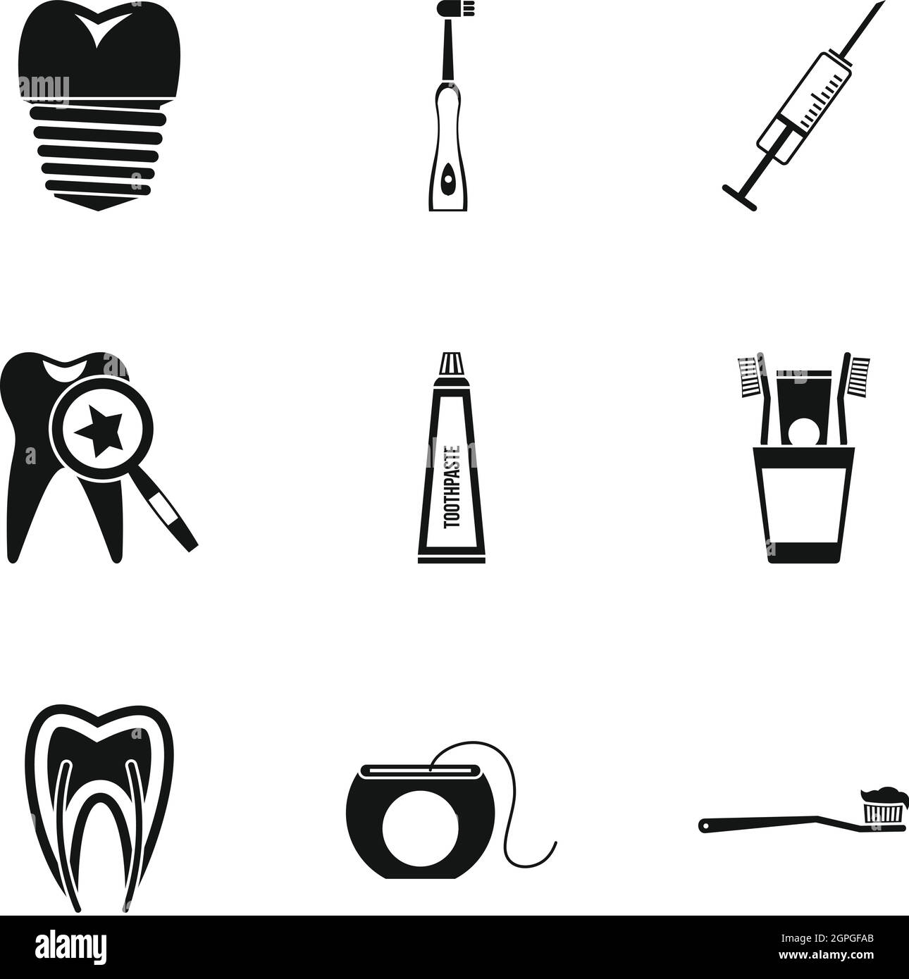 Teeth icons set, simple style Stock Vector Image & Art - Alamy