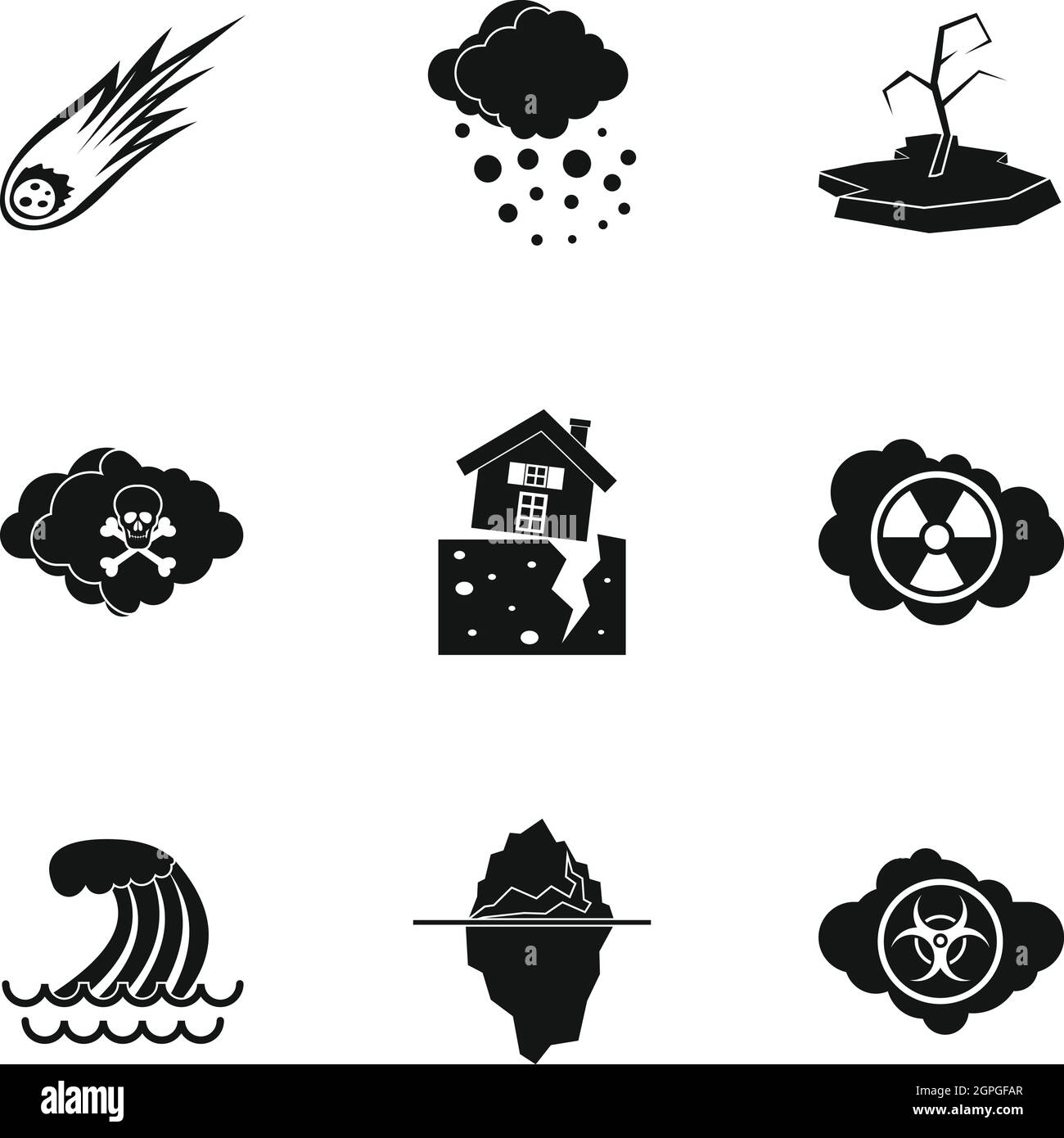Disaster damage icon set hi-res stock photography and images - Alamy