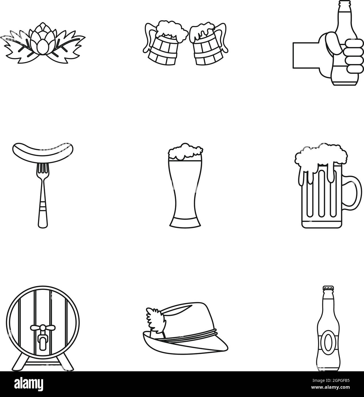 Beer set line drawing Stock Vector Images - Alamy
