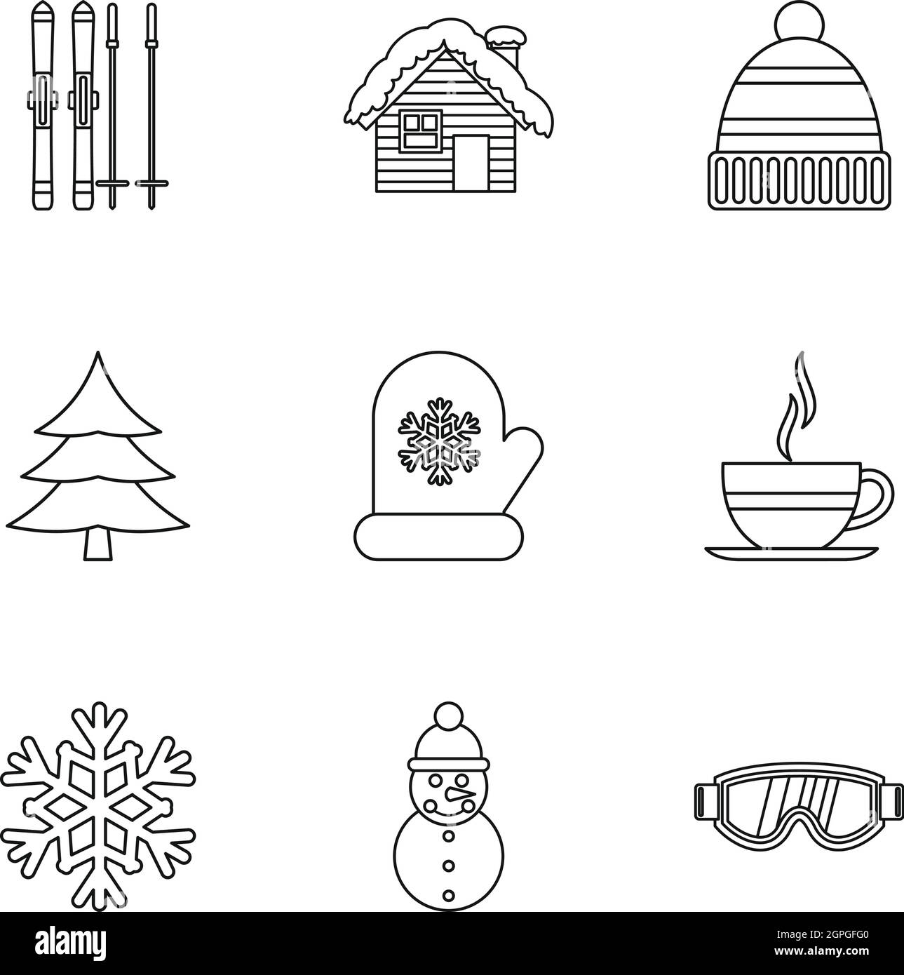 Weather winter icons set, outline style Stock Vector Image & Art - Alamy