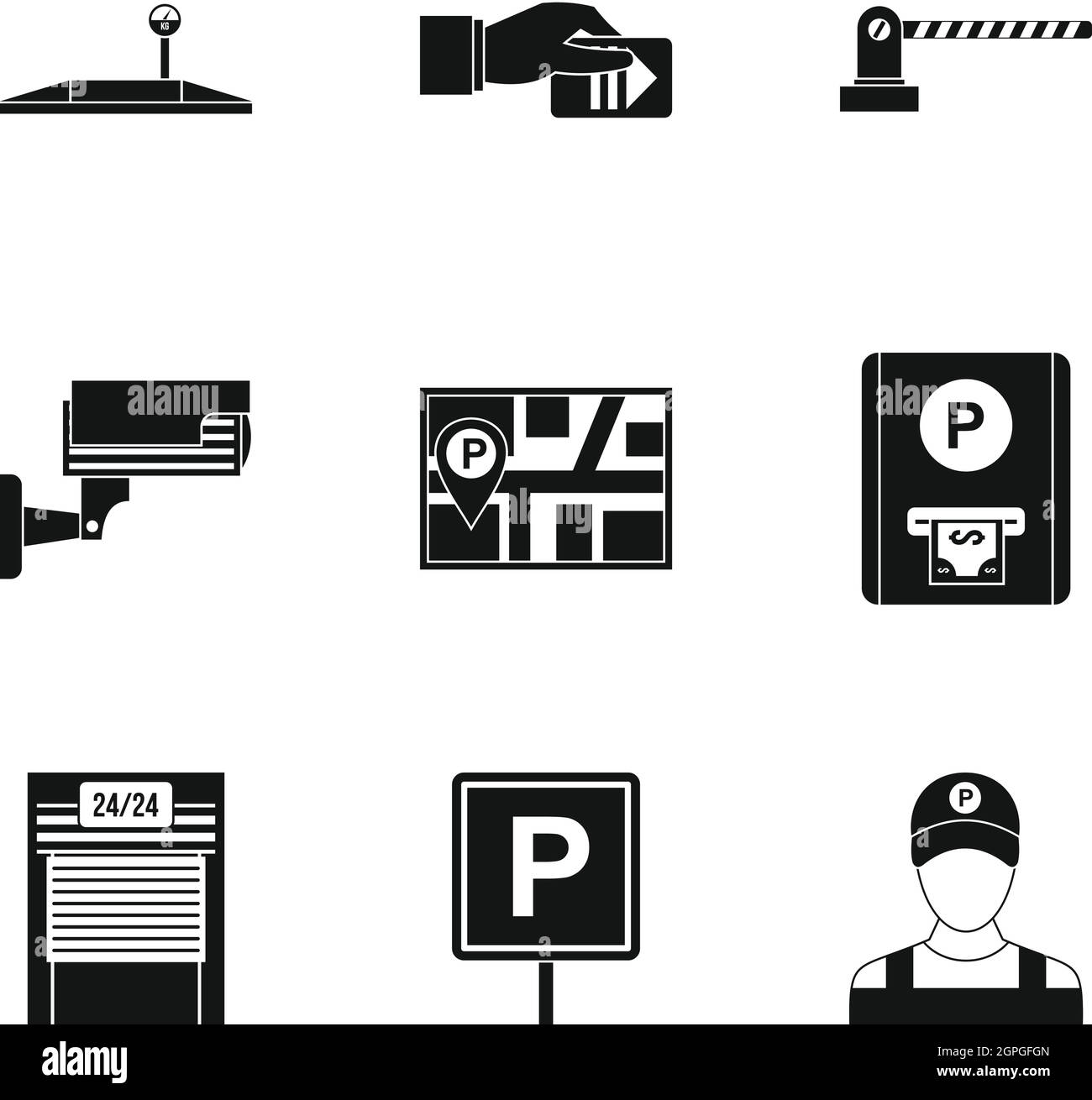Parking station icons set, simple style Stock Vector Image & Art - Alamy