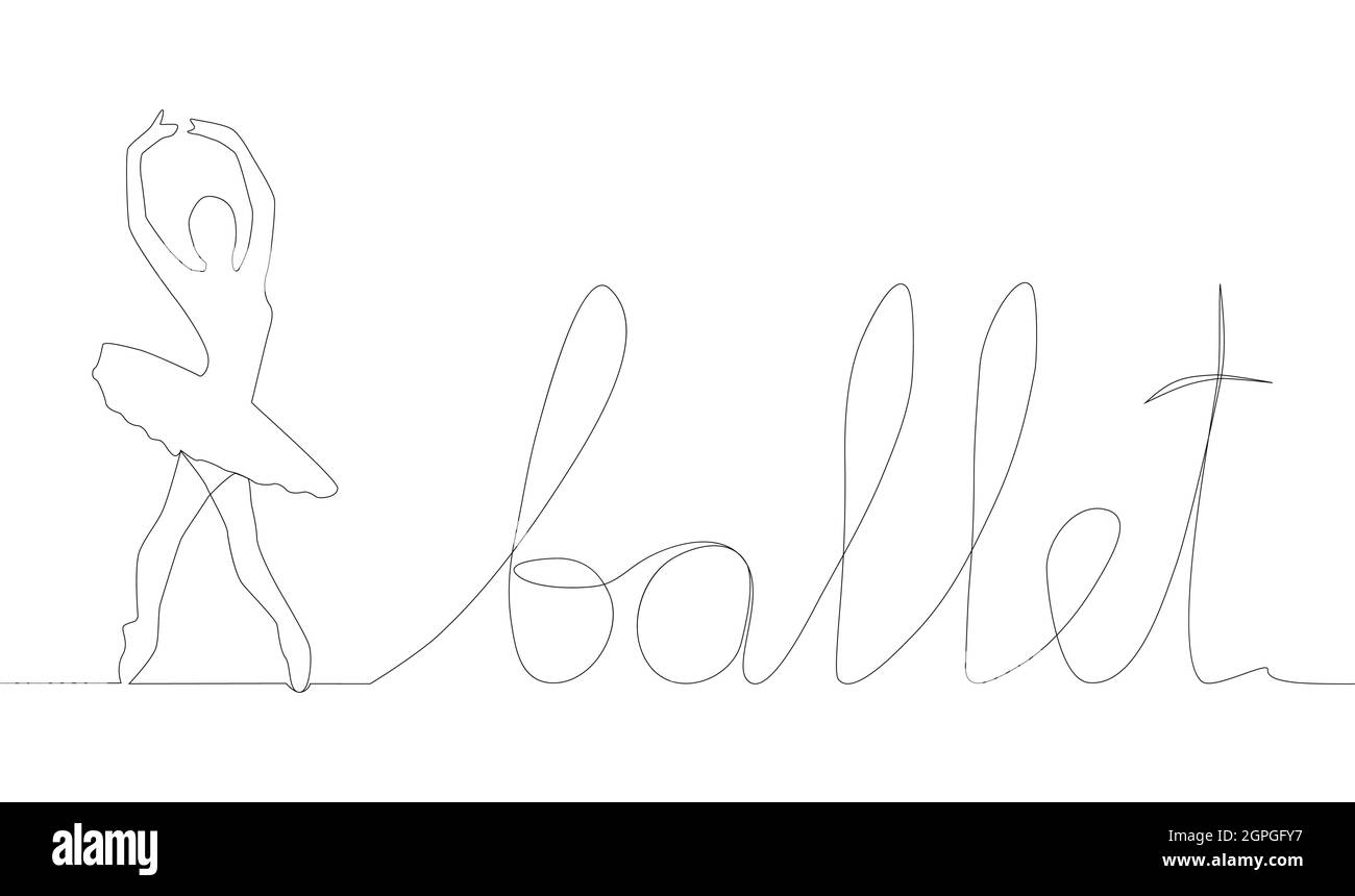 continuous line drawing of woman ballet dancer Stock Vector Image & Art ...