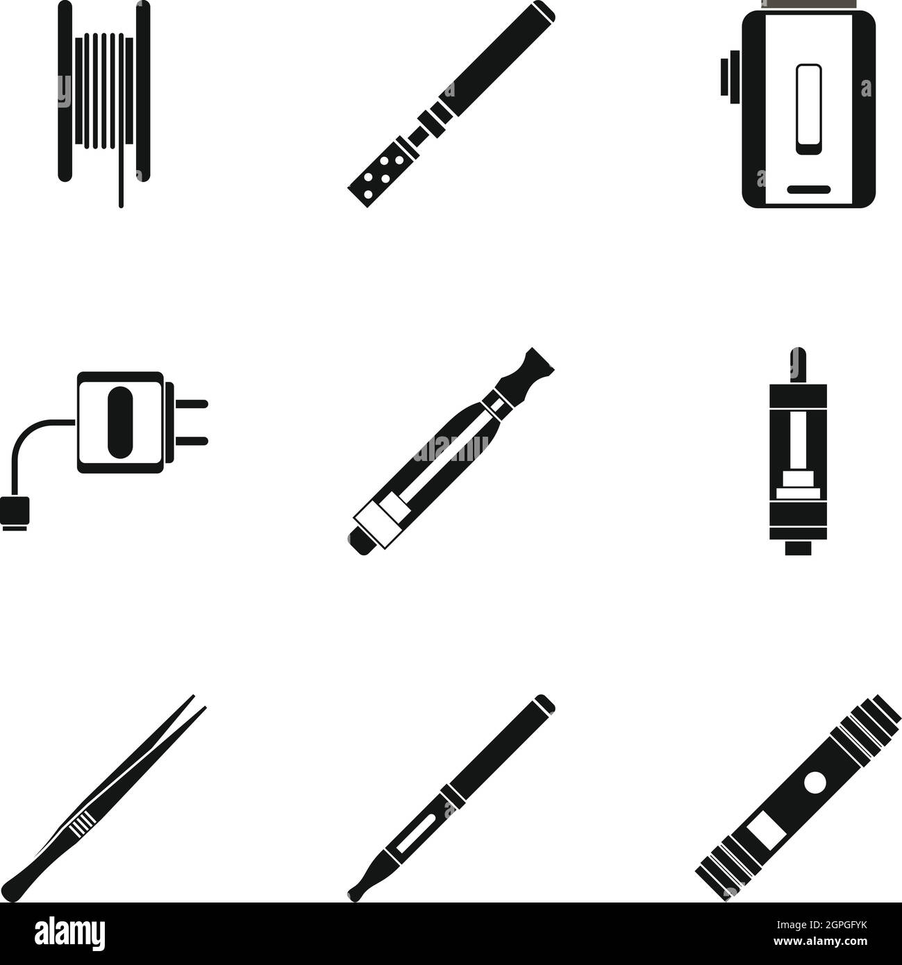 Smoking icons set, simple style Stock Vector Image & Art - Alamy