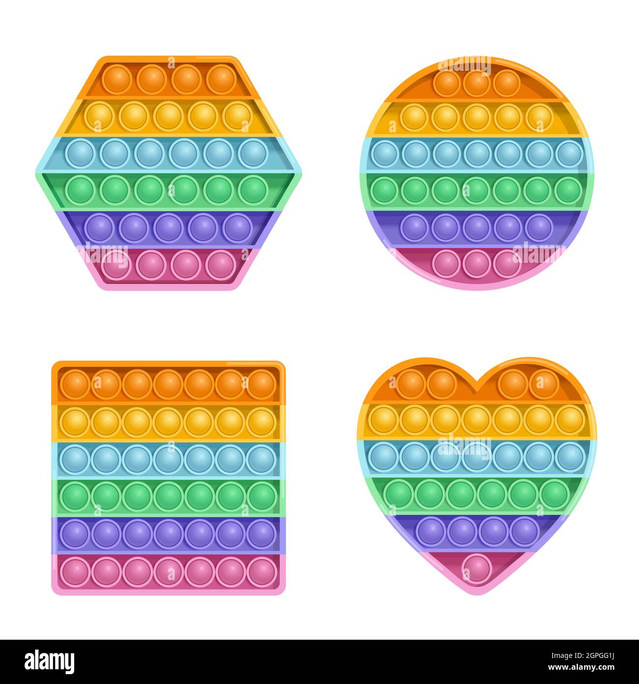 Colorful sensory fidget toys of various shapes Stock Vector Image & Art ...