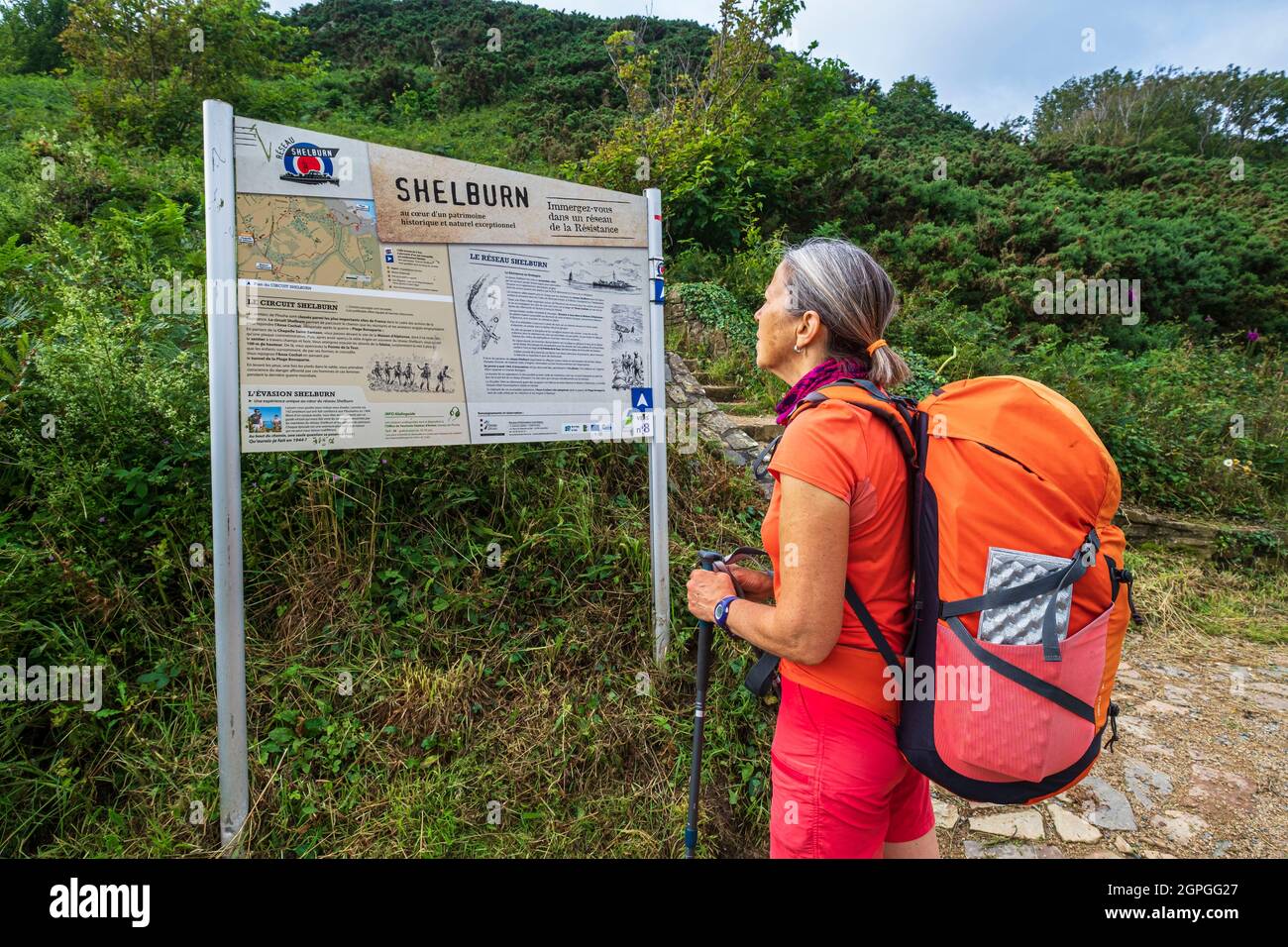 France, Cotes d'Armor, Plouha, hike along the GR 34 hiking trail or ...