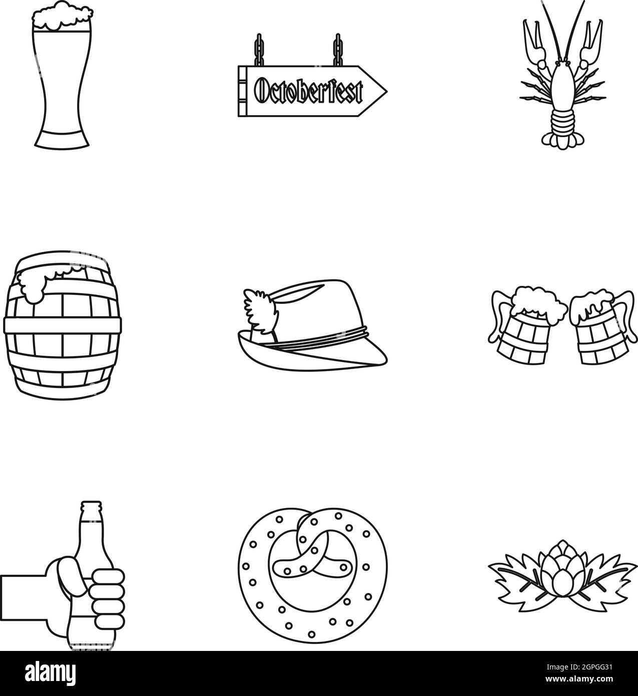 Beer set line drawing Stock Vector Images - Alamy