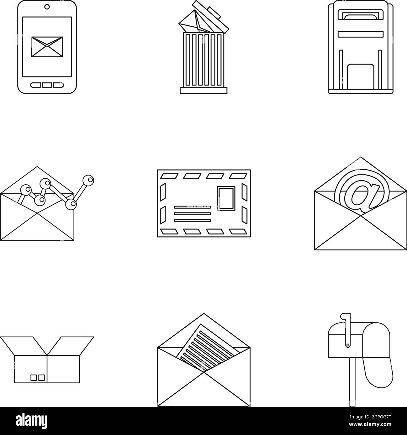 Message icons set, outline style Stock Vector Image & Art - Alamy