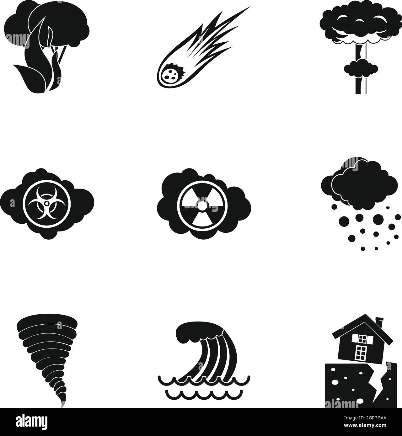 Natural catastrophe icons set, simple style Stock Vector Image & Art ...
