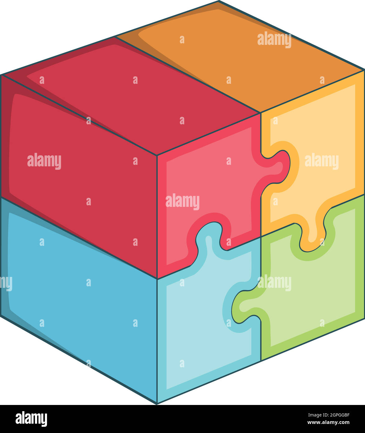 Puzzle cube icon, cartoon style Stock Vector Image & Art - Alamy