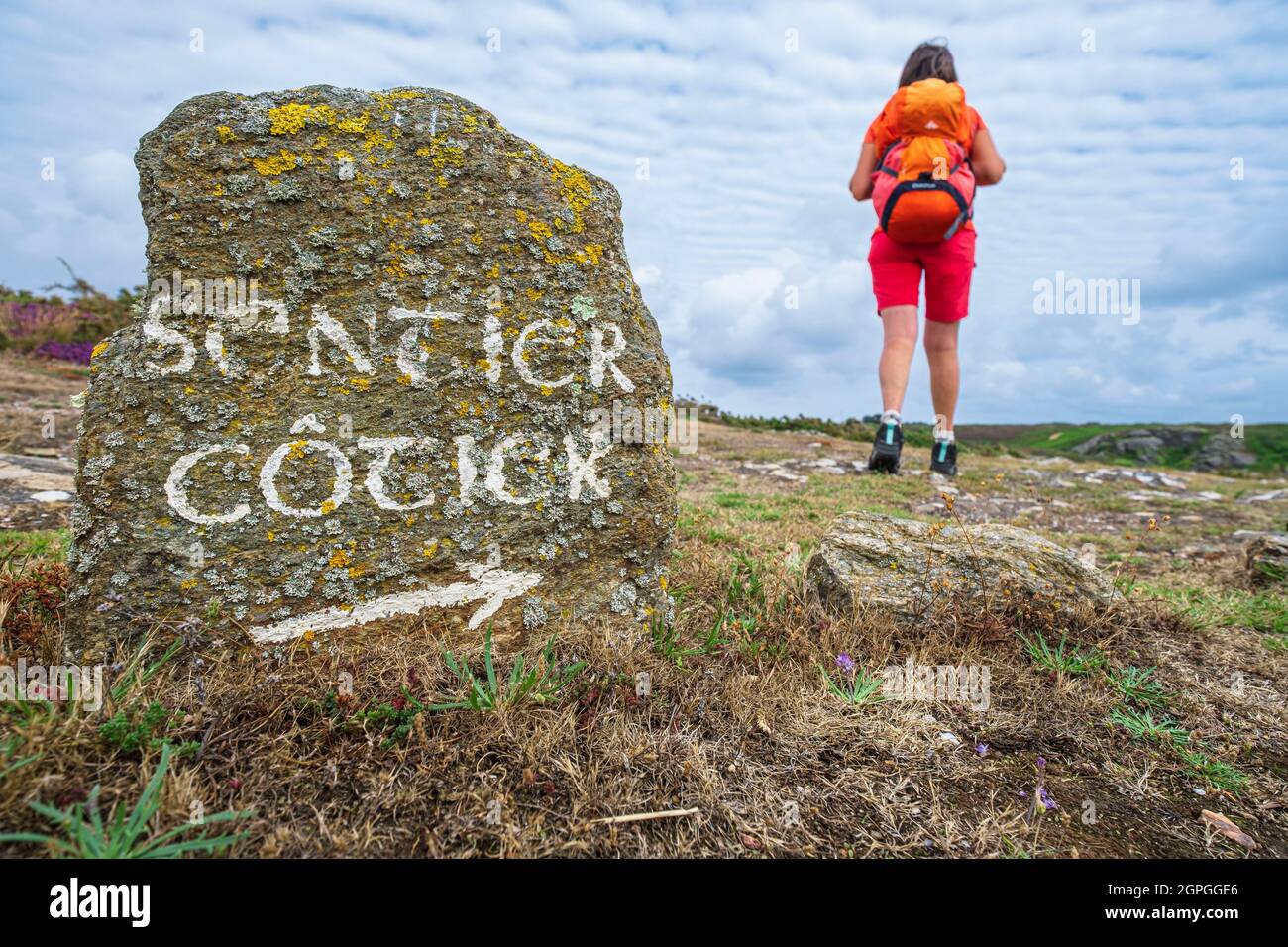 France, Morbihan, Groix Island, hike along the coastal path Stock Photo ...
